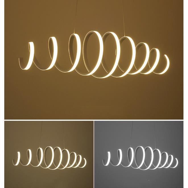 Lustre - suspension LED 58w blanc dimming avec télécommande Lustre Led ...