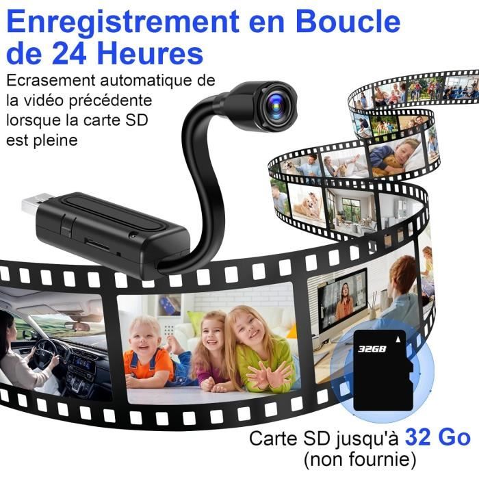 Caméra Cachée Wifi Usb,Mini Caméra Espion Wifi Hd 1080P Caméra Cachée ...
