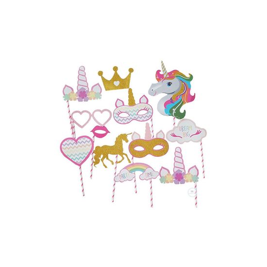 Kit photo booth Licorne - Pyjamas Party - Lot de 10 accessoires pour ...