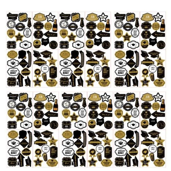 20 feuilles Graduation Thème Conception Étiquette D'étanchéité ...