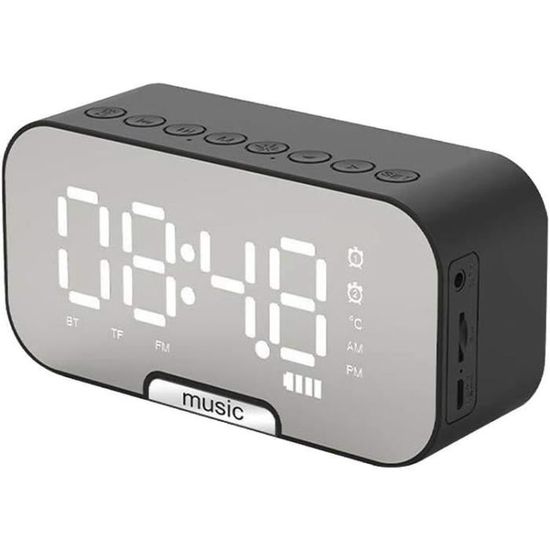 Réveil LED avec radio FM, haut-parleur Bluetooth sans fil, réveil ...