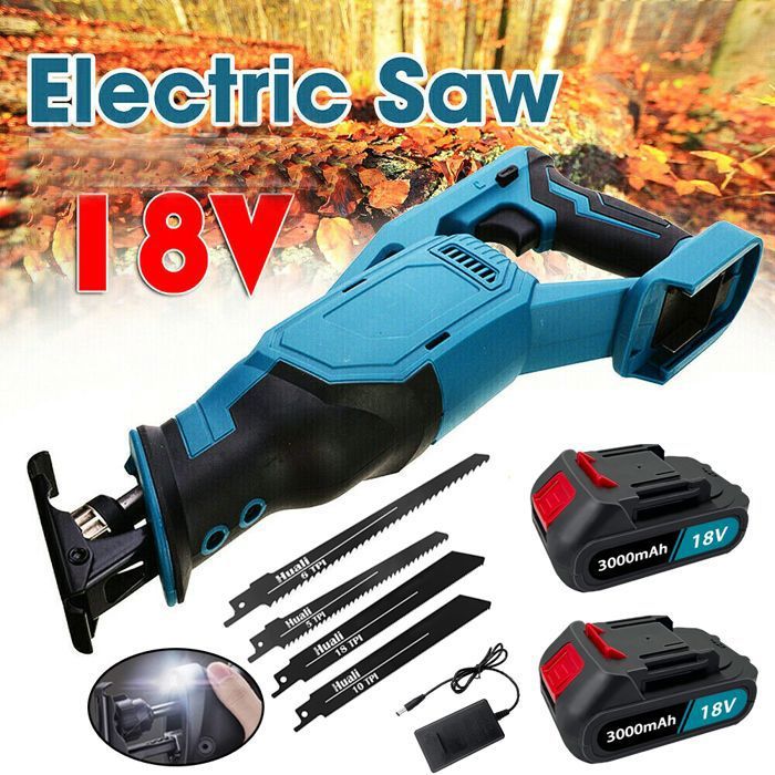 Scie sabre Electrique sans fil MAWIRON 3500RPM-LED-4 Lames Avec 2x ...