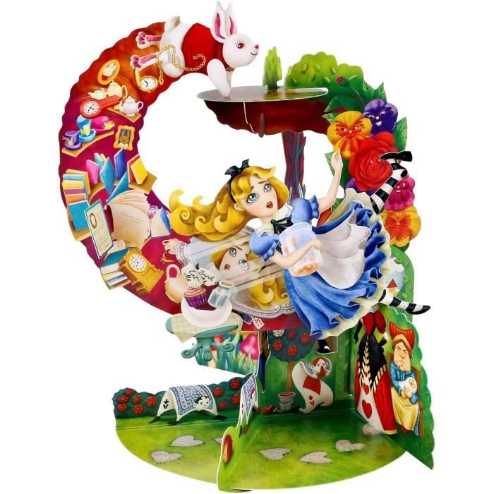 Pendule, Carte De Voeux Pop Up 3D - Alice Au Pays Des Merveilles - Pour ...
