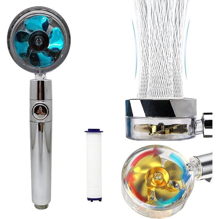 Pommeau de douche haute pression Tiktok Vortex avec filtre et technologie d'admission d'air ...