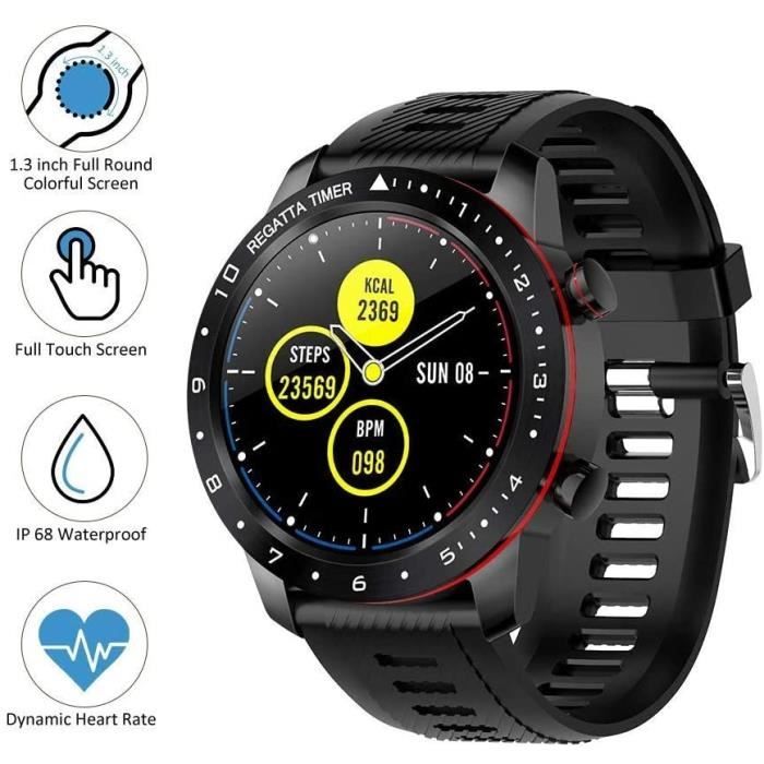 Bluetooth Smartwatch, écran Tactile Rond Complet IP68 Montres de Sport ...