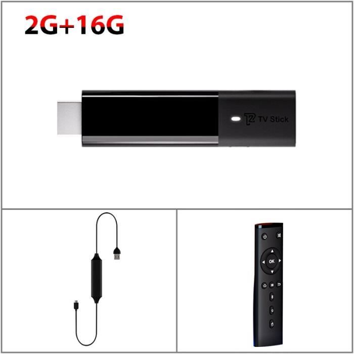 Récepteur-décodeur,Clé TV connectée T2 S905W2, 4K, Bluetooth 5.0, Android 11.0, WIFI 2.4G, 2G ...