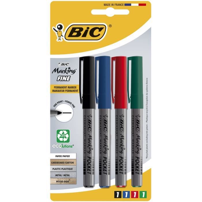 BIC Marqueur permanent BIC marking pocket 1445 assortis x4 - Cdiscount ...