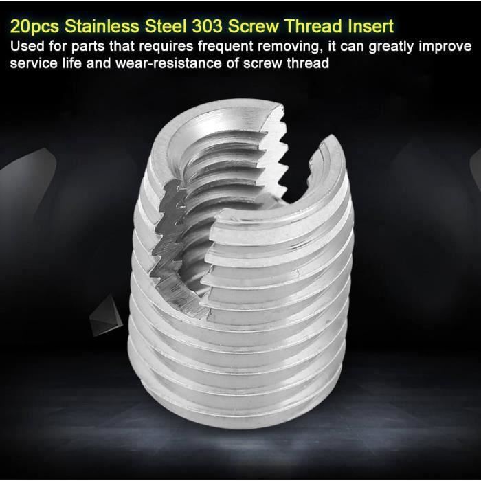 FINE-Insert de réparation de filetage 20 pièces en acier inoxydable ...