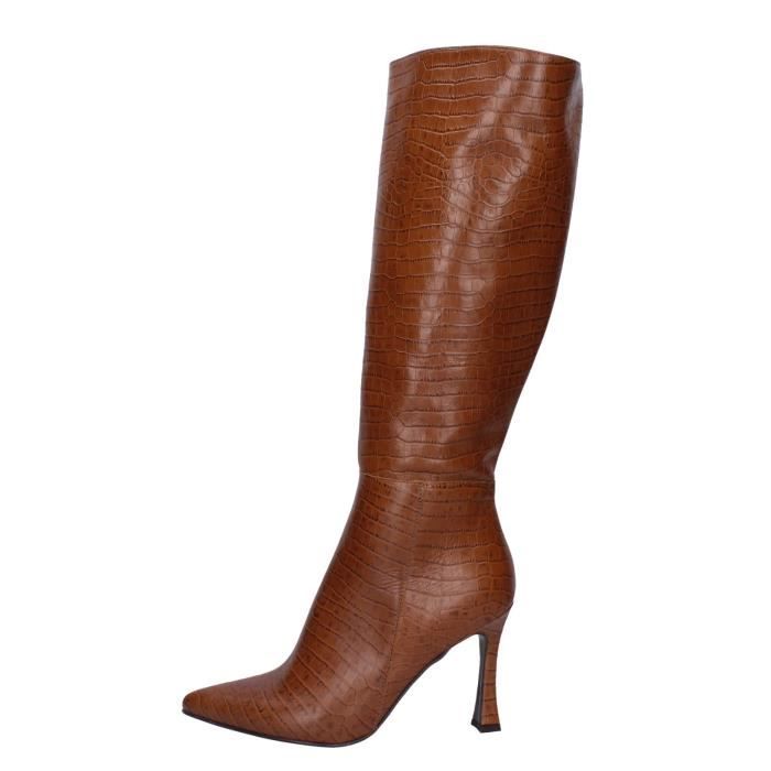 SIMONE PARISI MILANO Bottes Femme Marron Cuir EZ746 Marron - Cdiscount ...