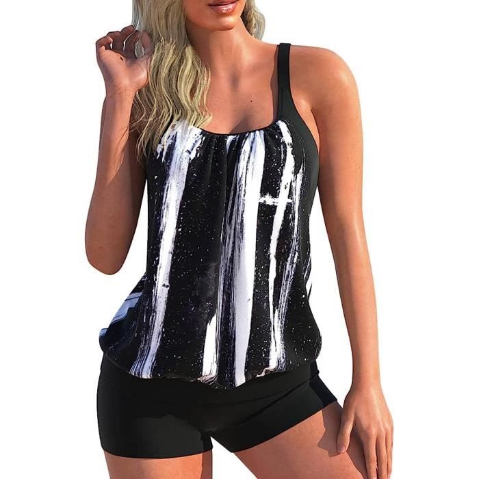 Maillot De Bain 2 Pièces Femme Tankini Ensembles Maillots Push Up