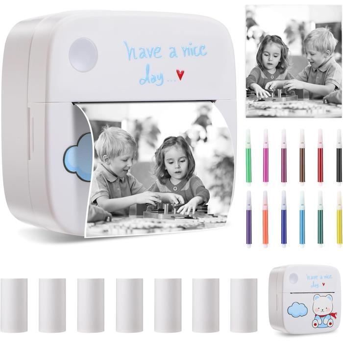 Imprimante Photo Portable,Mini Imprimante Pour Photo Avec 7 Rouleaux De ...