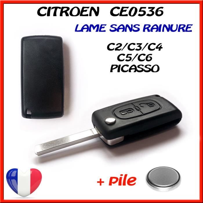 PLIP CLE CITROEN C2/C3/C4/C5/C6 PICASSO BERLINGO JUMPER / 2 BOUTON ...