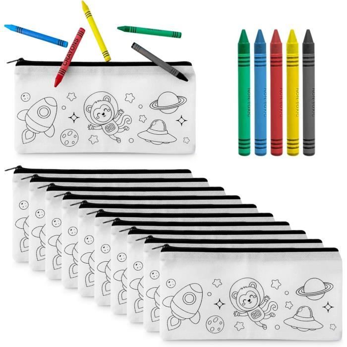 Étuis à Colorier pour enfants Lot de 15 trousses + 15 ensembles de 5 ...