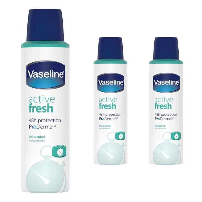 Déodorant Antitranspirant Vaseline ProDerma, Active Fresh 3 Pack de ...