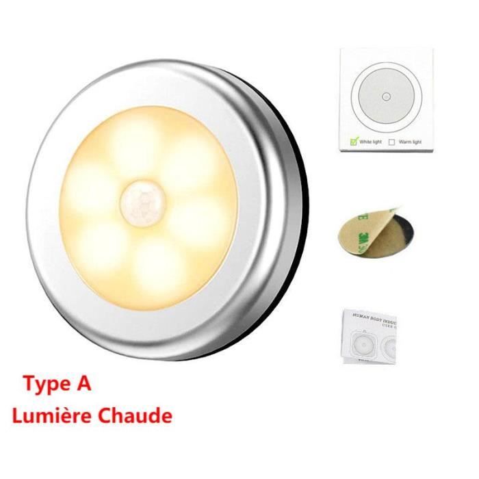YESCUSTOM 6pcs Veilleuse 6 LED Automatique,Lampe Détecteur de Mouvement ...