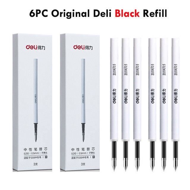 STYLO,6PC Deli Black Ink--stylo à encre Gel en métal Nusign, avec ...