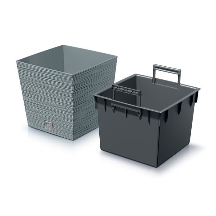 Jardiniere Prosperplast Furu Square Low Pot avec insert DFS300-422U ...