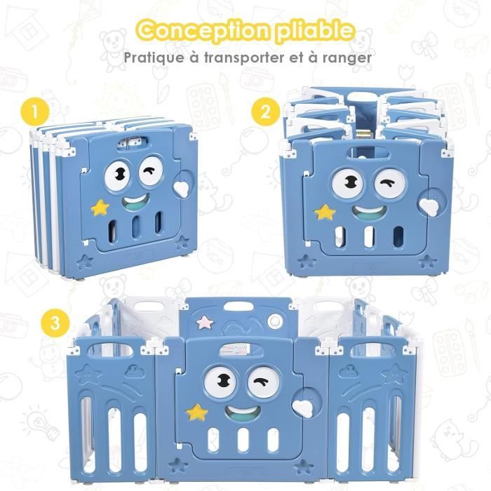 GOPLUS Parc Bébé Pliable pour Enfant 3 Mois à 6 Ans, Parc Bebe ...