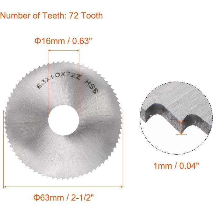 Lame De Scie Circulaire 63Mm (2-1-2") Diamètre 1Mm Épais 72 Dent, 6542 ...