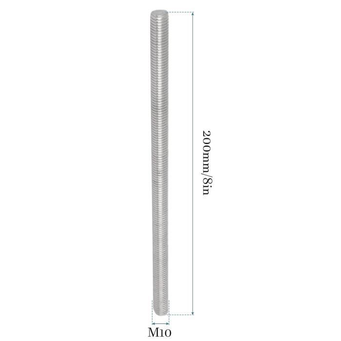 M10 X 200Mm 1,5Mm Pas Entièrement Tiges Filetées X 5 Pièce 304 Inox ...