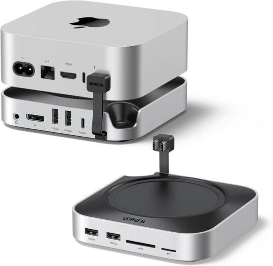 Station D'Accueil Et Support Pour Mac Mini M4 Et M4 Pro 10 En 1 Docking Station Hub Usb C Avec ...