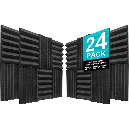 Panneaux Acoustiques JBER Lot de 24, 5x30x30cm, Insonorisants Ignifuges ...