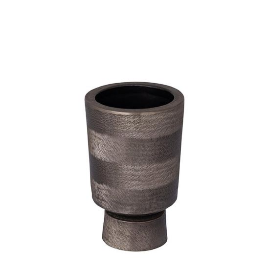 PTMD Pot de fleurs Erga - 19x19x30 cm - Aluminium - Noir - Cdiscount Jardin