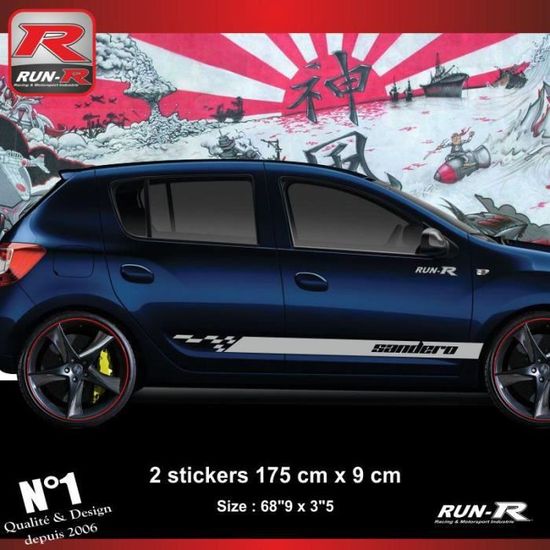 Sticker bas de caisse pour DACIA SANDERO - ADNAuto - Argent Sandero ...