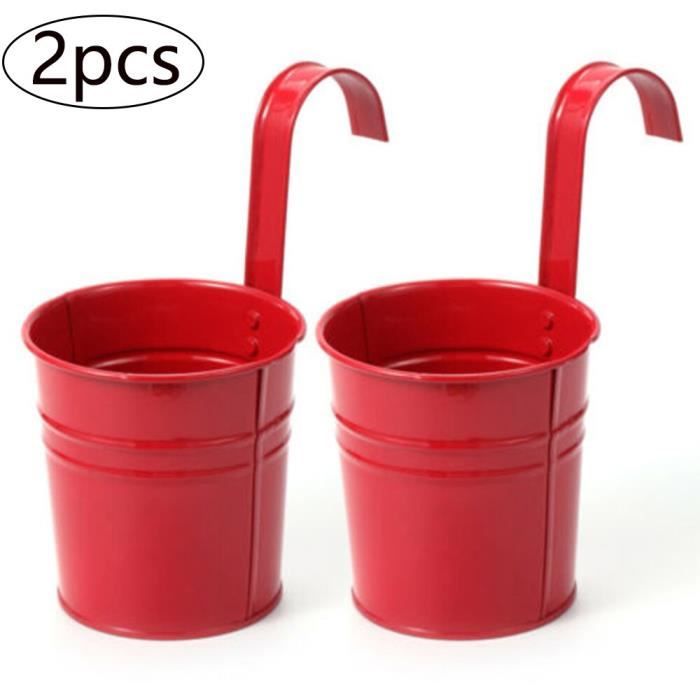 2 pièces-ensemble en métal fer Pot de fleur suspendu balcon porte ...