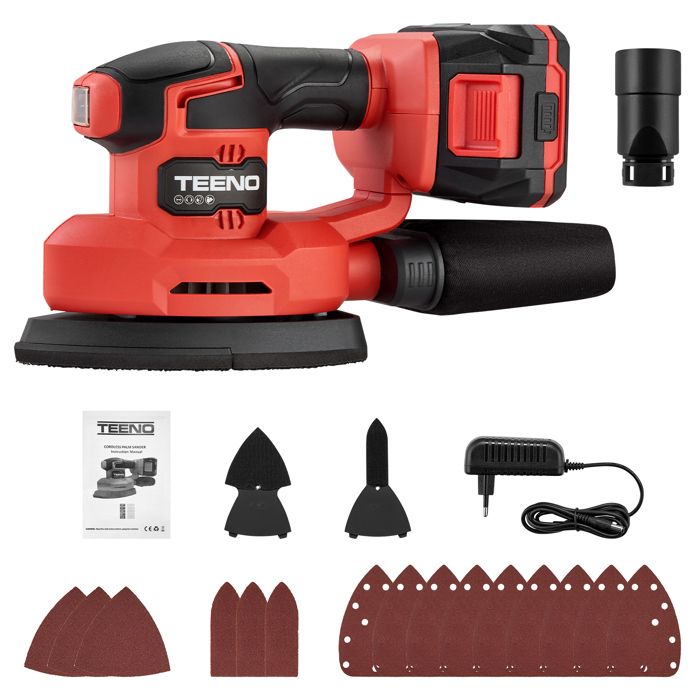 Ponceuse multifonction sans fil 3-en-1, TEENO 20V Ponceuse Delta avec ...