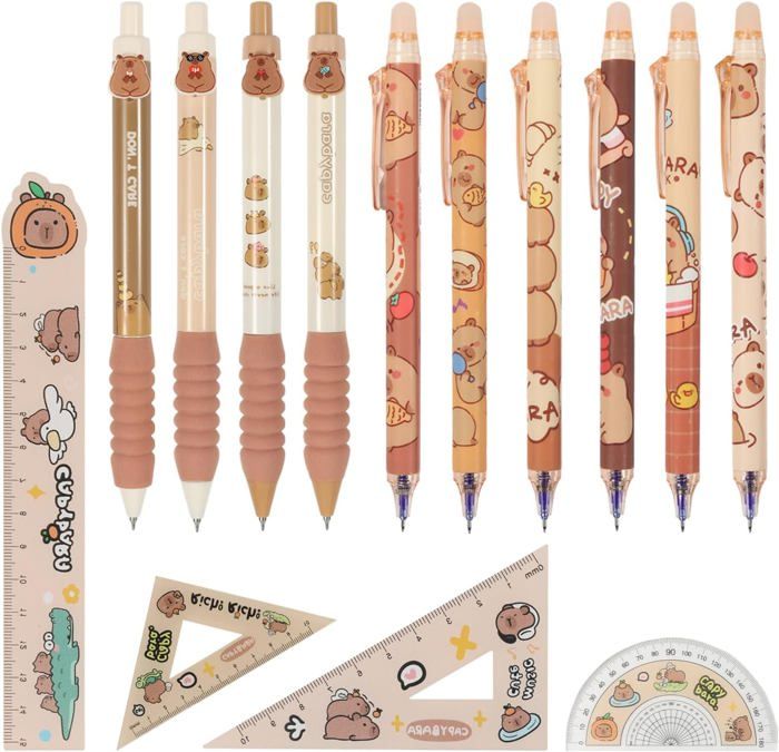 Stylo Capybara Kawaii 14 Pièces Bleu Stylo Effacables Animaux Papeterie ...