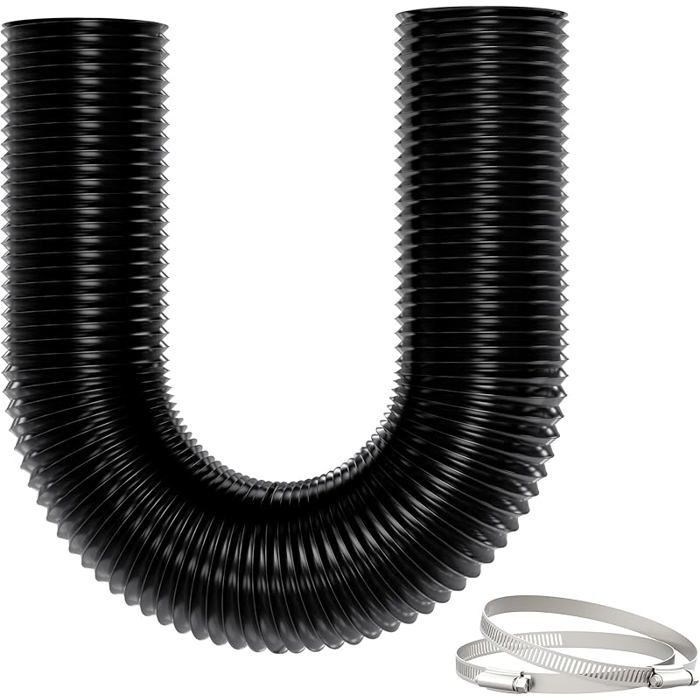 Gaine VMC 75mm 2,5m Noir, Tuyau Flexible Chauffage Air Chaud, 5 Couches ...