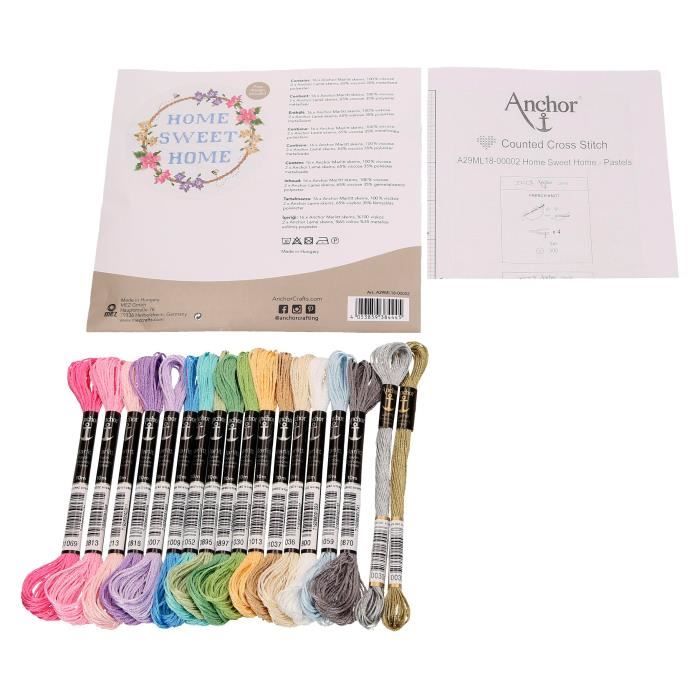 Assortiment de fils à broder Anchor Marlitt/Lamé « Couleurs pastel ...