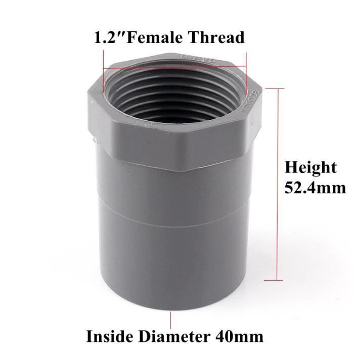 1,2 pouces-40mm-1 pc-Connecteur Droit Pvc Femelle, Fil Femelle, Tuyau D ...