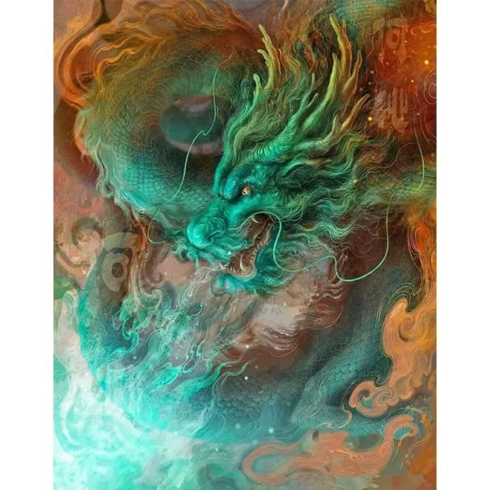 Diamond Painting Carré Diamant 40X50 Cm Square Diamond Painting Dragon ...