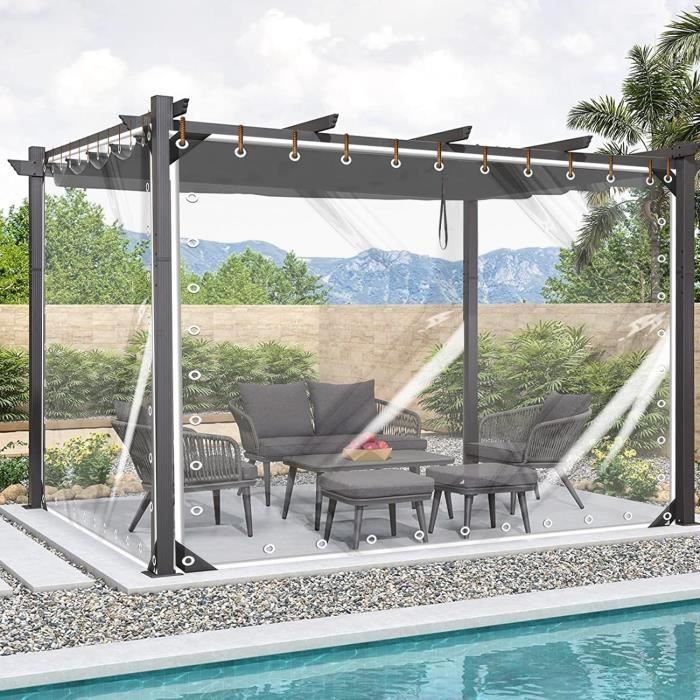 2x3m Bâche Transparente avec œillets, 350 g-m² Bache de Protection Exterieur, Bache Protection ...