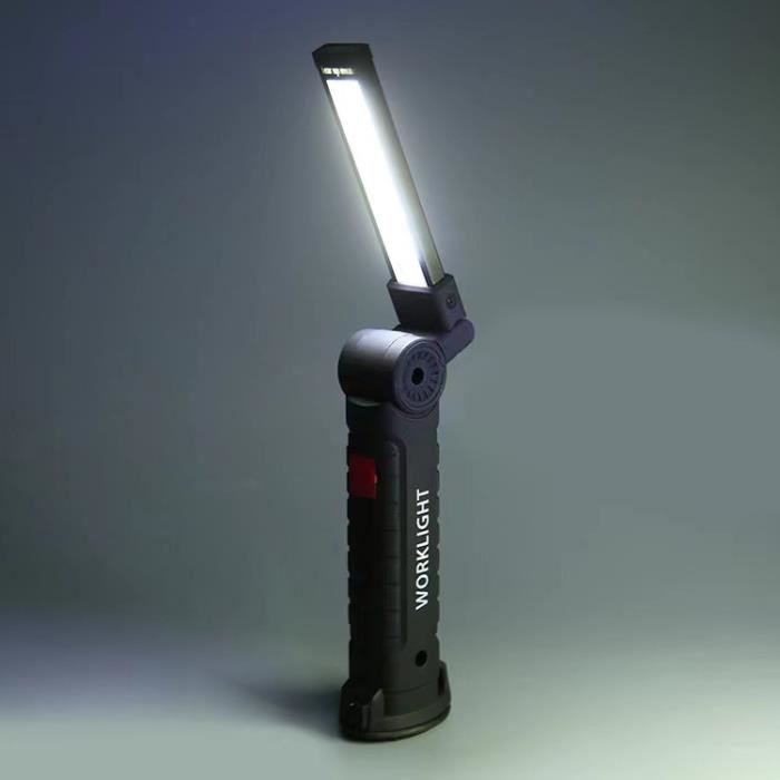 Lampe de travail LED rechargeable - Baladeuse - 5 modes - Base ...