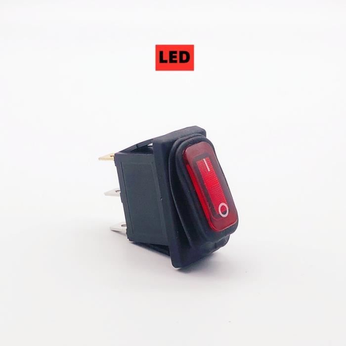 LED rouge ON-OFF AC 220V Interrupteur à bascule étanche KCD3 à 3 ...
