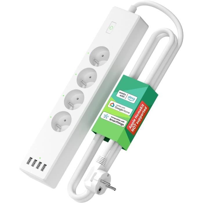 Multiprise Connectée (Type F), 16A Multiprise Wifi Compatible Avec ...