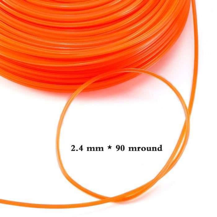 Fil de coupe en Nylon, 2.4mm, brosse ronde, coupe bordure, tête longue ...