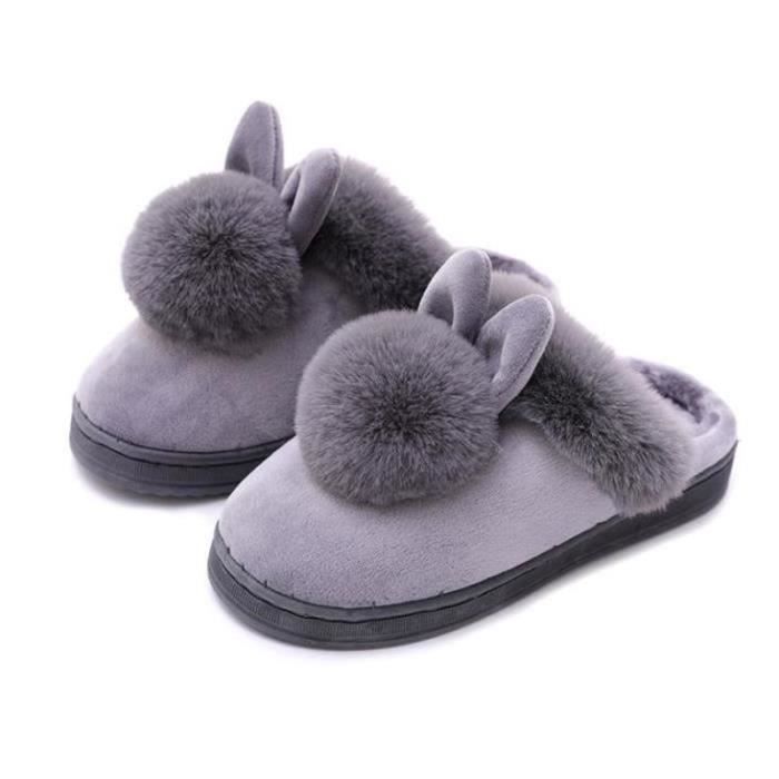 CHAUSSON - PANTOUFLE - BABOUCHE Pantoufle Hiver Unisexe Épaississement ...