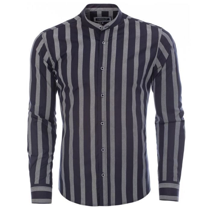 Chemise homme col officier Chemise 8457 bleu marine Bleu - Cdiscount ...