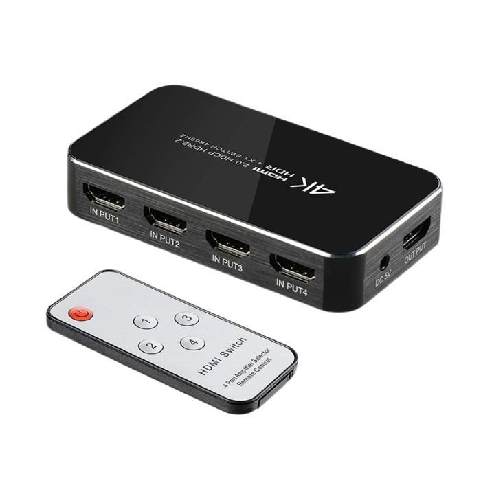 Splitter 4x1 Hdmi2 0 Structer 4 Ports 4k 60hz Extracteur Audio Switcher D Ordinateur Portable