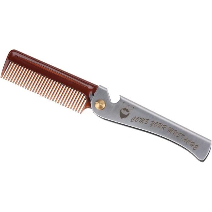Peigne À Barbe En Acier Inoxydable Peigne À Moustache De Poche Pliable ...