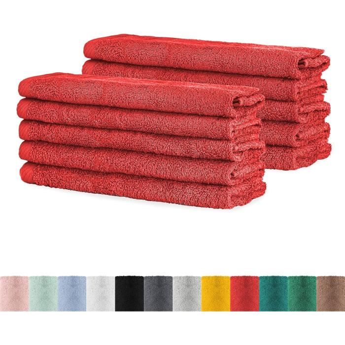 Lot De 10 Serviettes Éponge 30 X 50 Cm | 100 % Coton | 10 X Serviettes ...