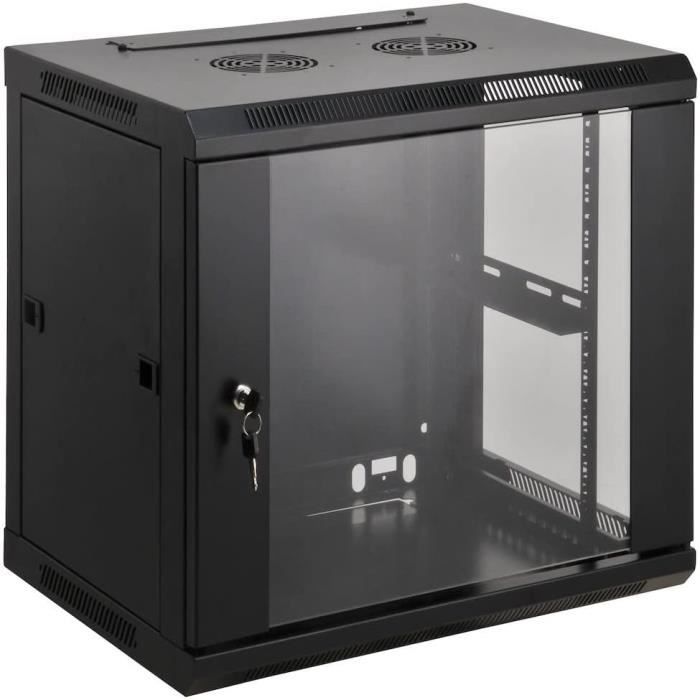 Armoire Réseau, Montage Mural (Standard), 9U, Profondeur 450 Mm, Noir ...