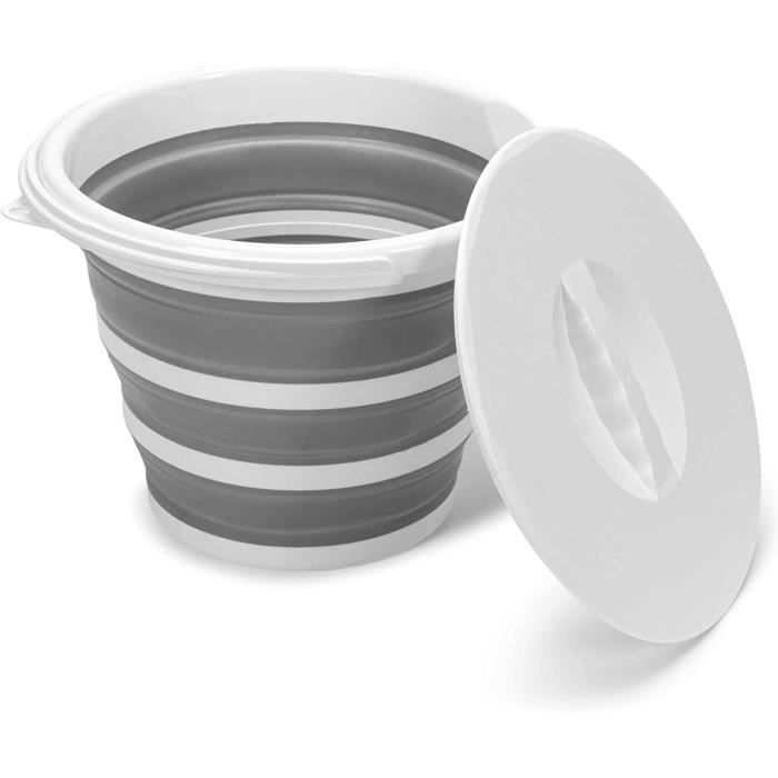 Seau Pliable 10 litres avec Couvercle Sceau Retractable 10l en Silicone ...