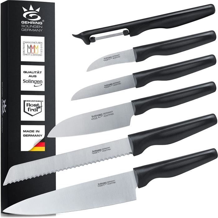 SOLINGEN,Set de couteaux de cuisine – Set de 6 couteaux,Lames ...