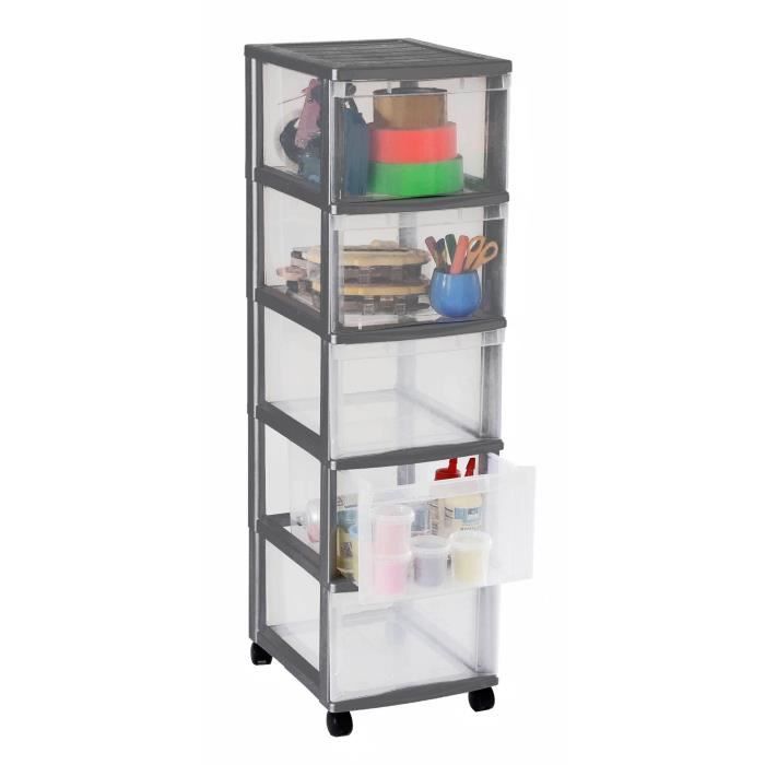 SUNDIS Tour de rangement Optimo - 5 tiroirs - Grand modèle - Cdiscount ...