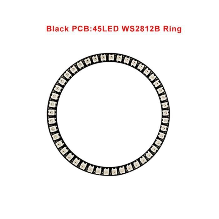 BANDE LED,45LED Black PCB--Anneau de Pixel Led WS2812B WS2812 intégré ...